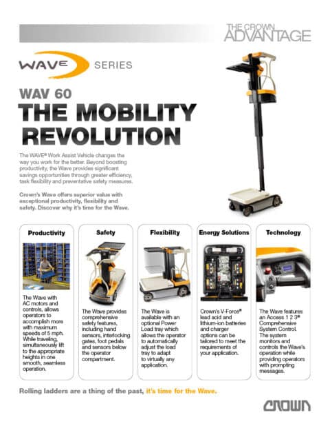 Order Crown Crown Wave Work Assist Vehicle at Maybury Material Handling