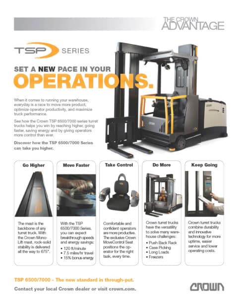 Crown TSP 7000 Very Narrow-Aisle Turret Stockpicker